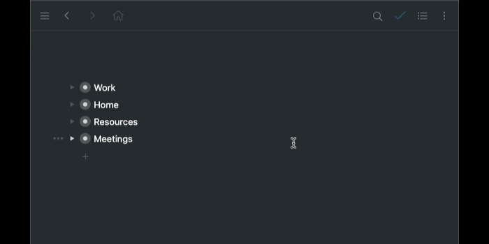 Move items into the sidebar – Workflowy